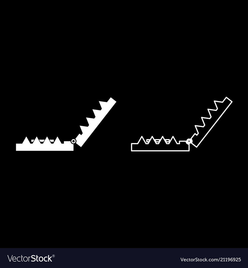 Trap icon set white color flat style simple image Vector Image