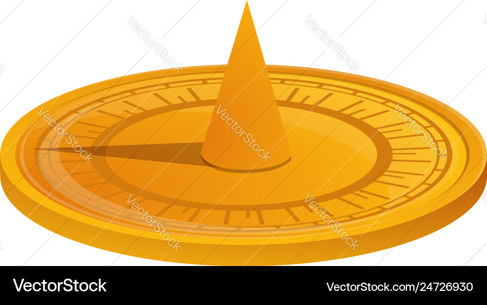 Ancient sundial icon cartoon style Royalty Free Vector Image