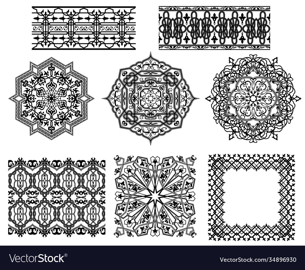 Arabic patterns set Royalty Free Vector Image - VectorStock