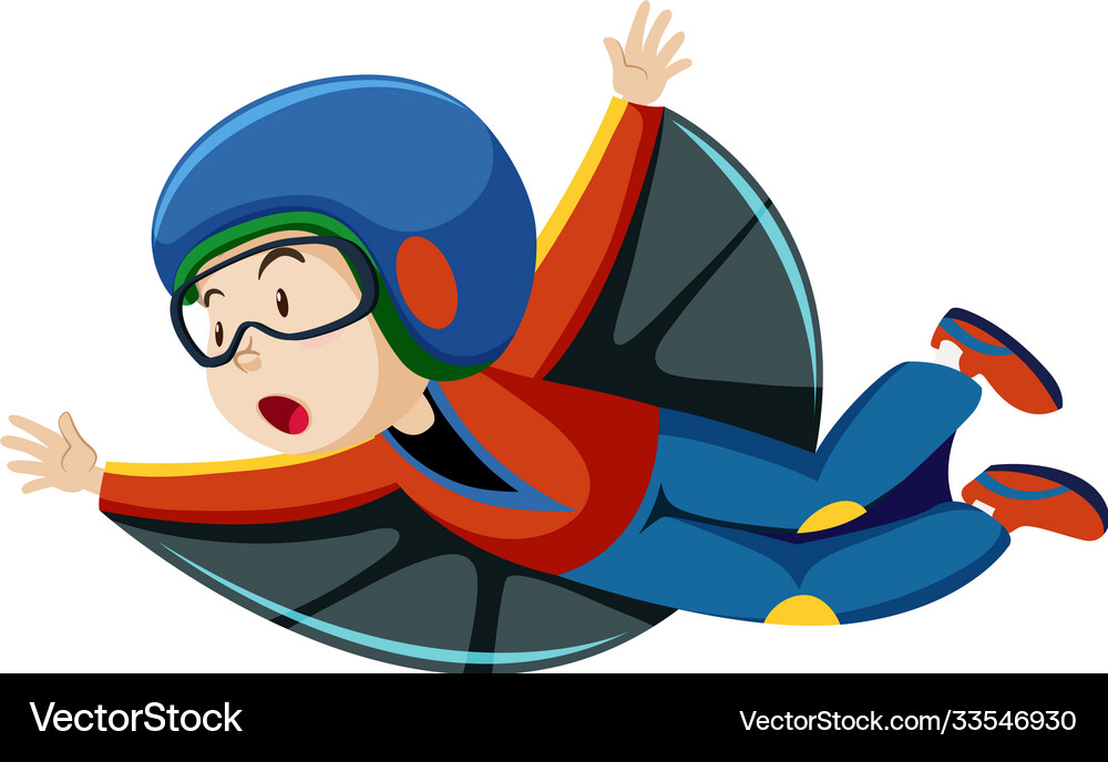 Boy wearing flying costume with position Vector Image