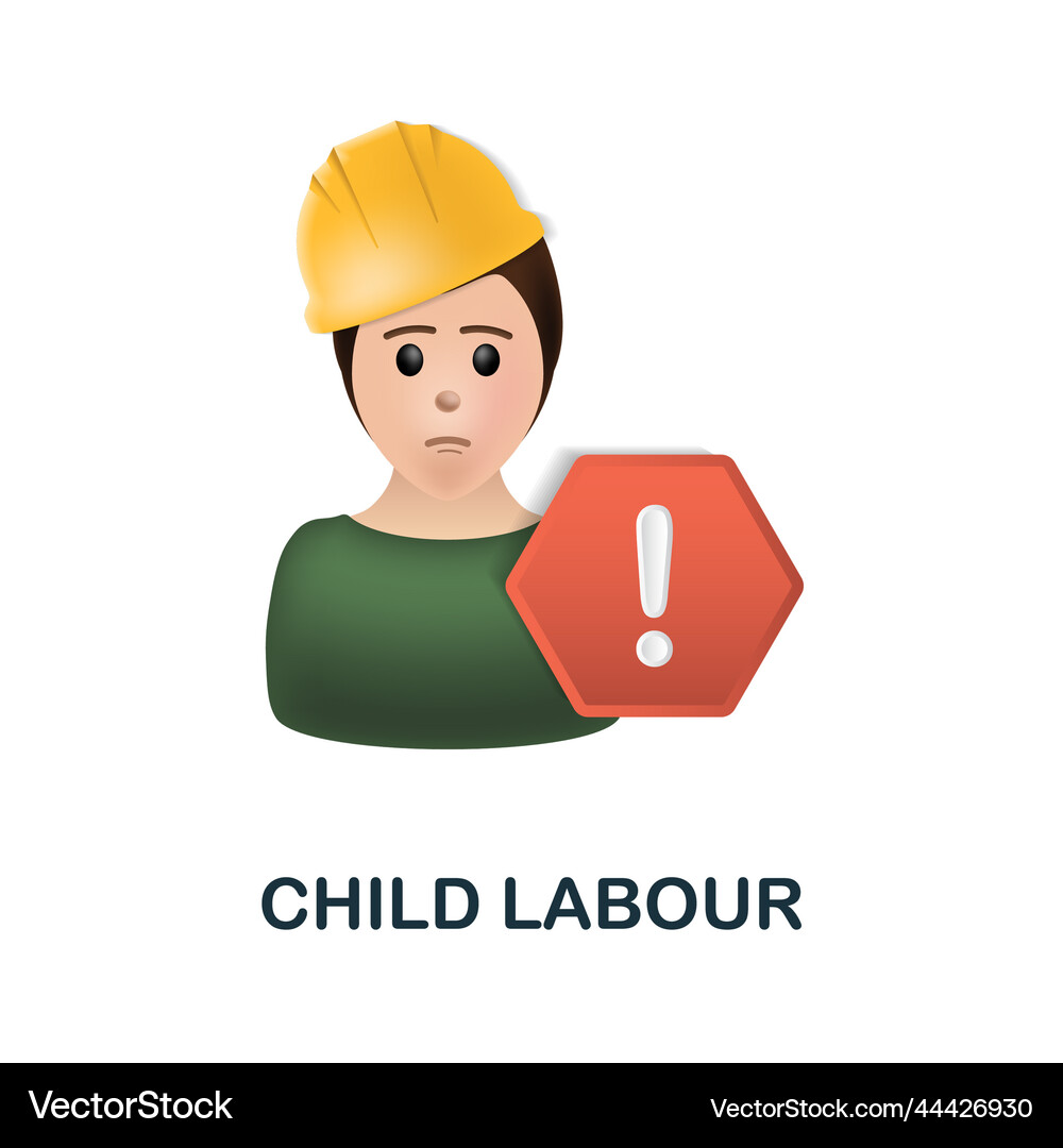 Child labour icon 3d from esg collection creative Vector Image