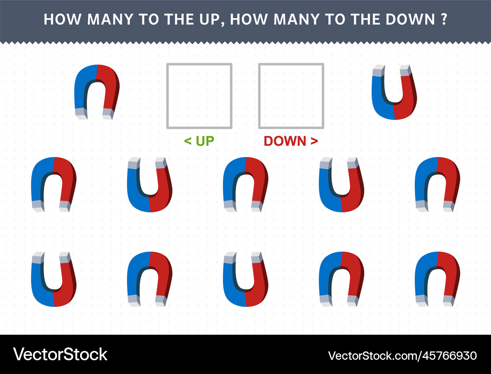 Education game for children counting how many up Vector Image