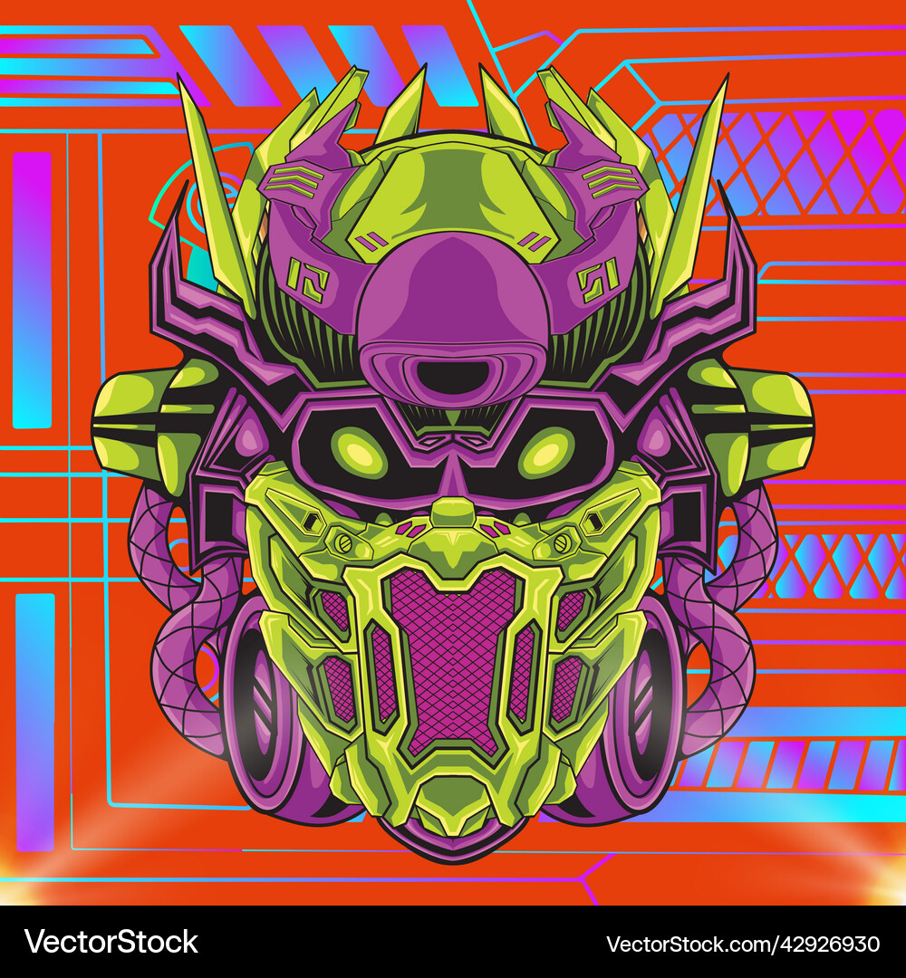 Head mecha style robot Royalty Free Vector Image