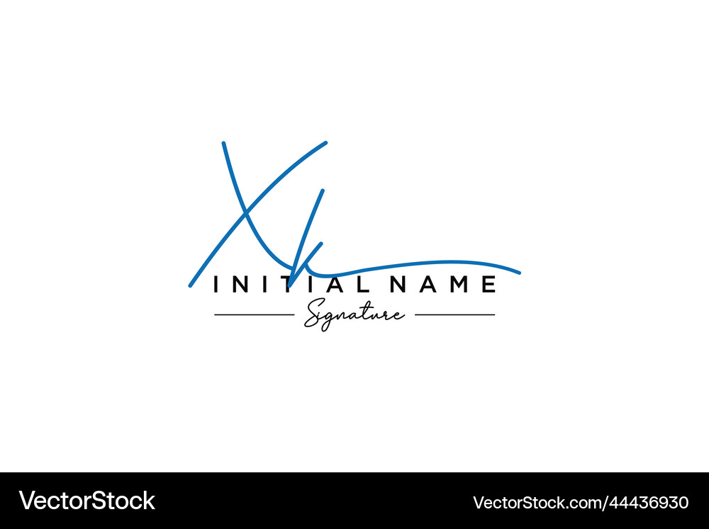 Initial xk signature logo template hand drawn Vector Image