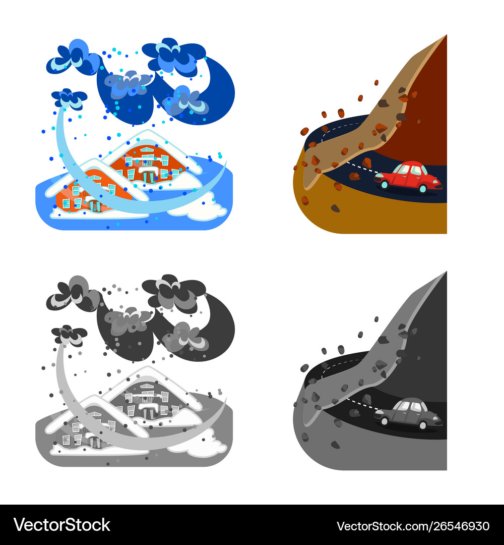 Isolated object weather and distress sign set Vector Image