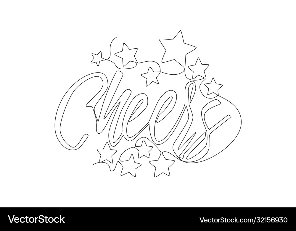 One single line drawing cute and fabulous Vector Image