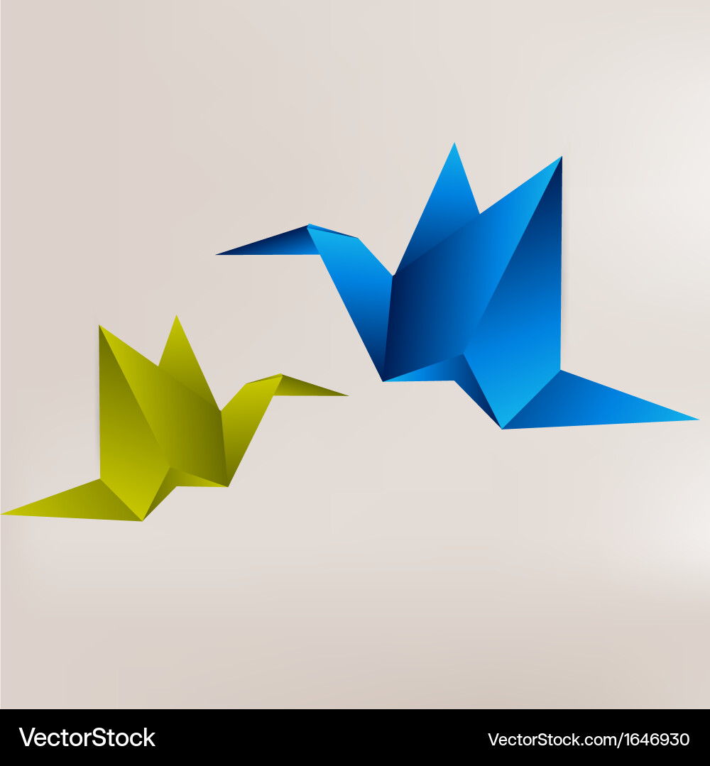 Origami paper bird on abstract background Vector Image
