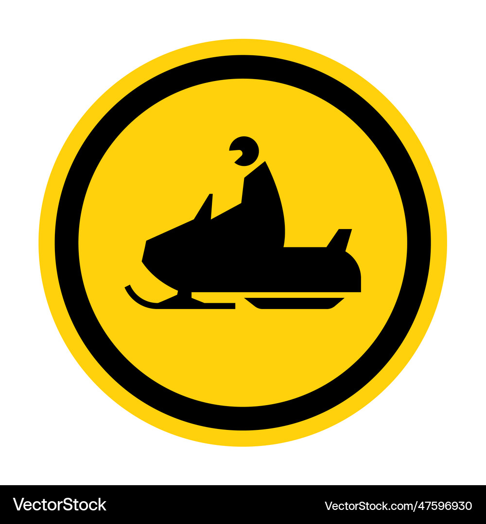 Snowmobile crossing sign on white background Vector Image