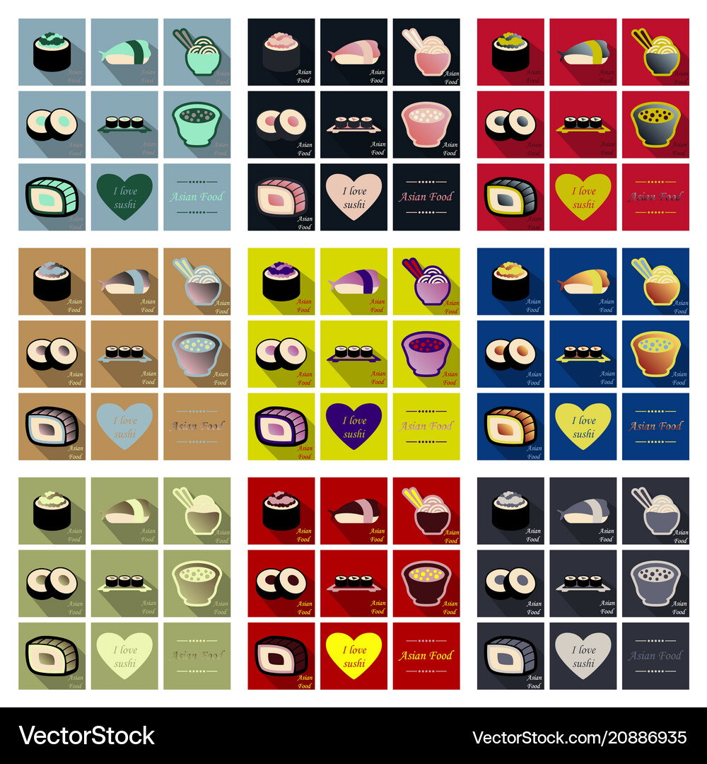 Asian food background poster Royalty Free Vector Image