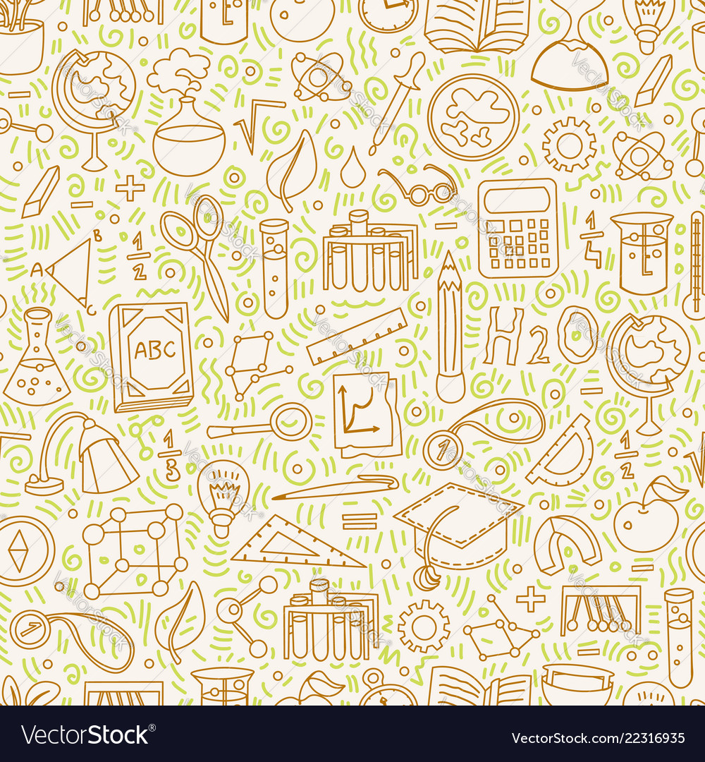 Back to school pattern with school elements Vector Image