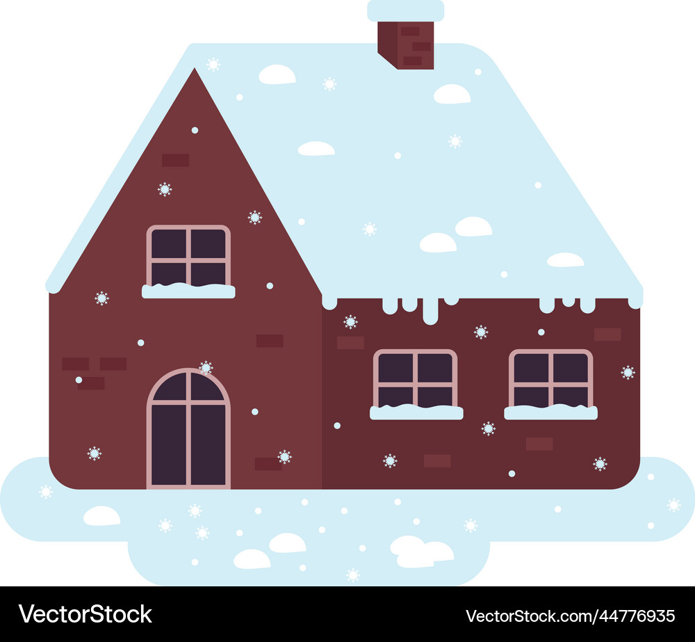 Brown winter cozy house Royalty Free Vector Image