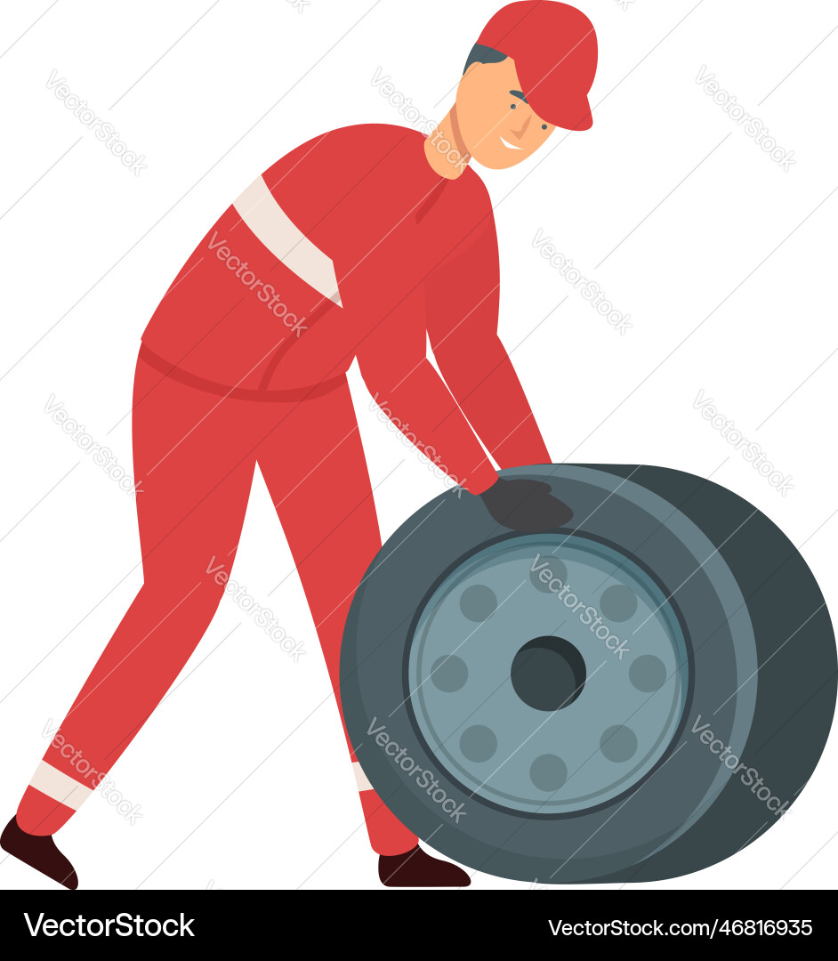 Fast pit stop icon cartoon race team Royalty Free Vector