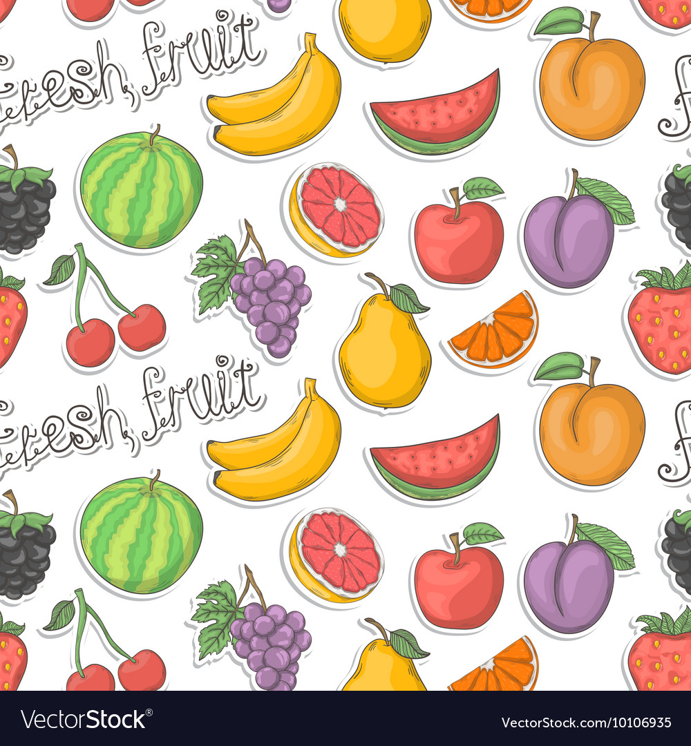 Fresh fruit seamless pattern Royalty Free Vector Image