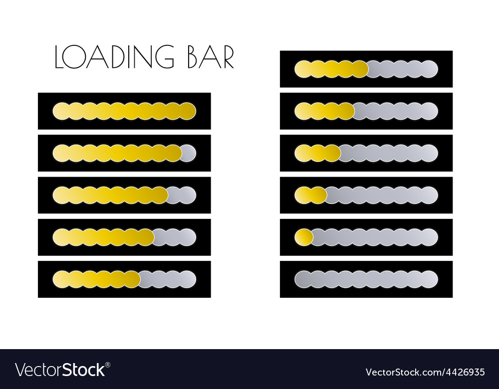 Gold loading bars Royalty Free Vector Image - VectorStock