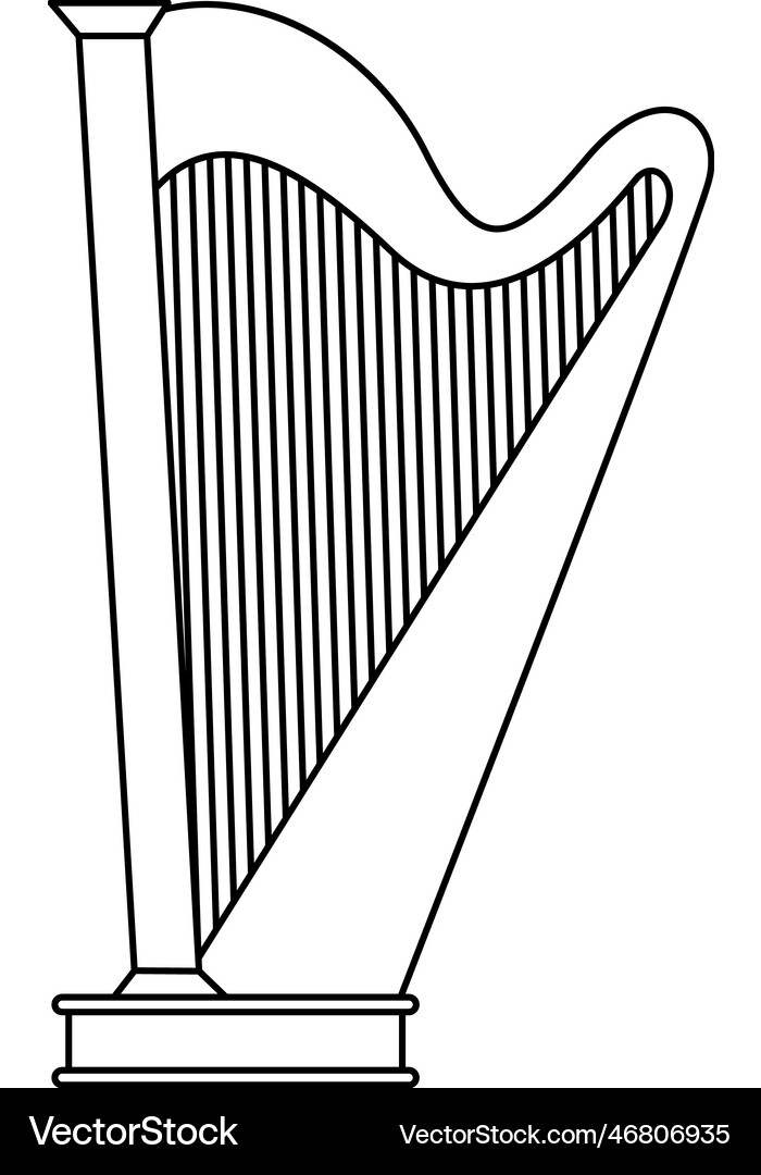 Isolated harp musical instrument icon flat design Vector Image