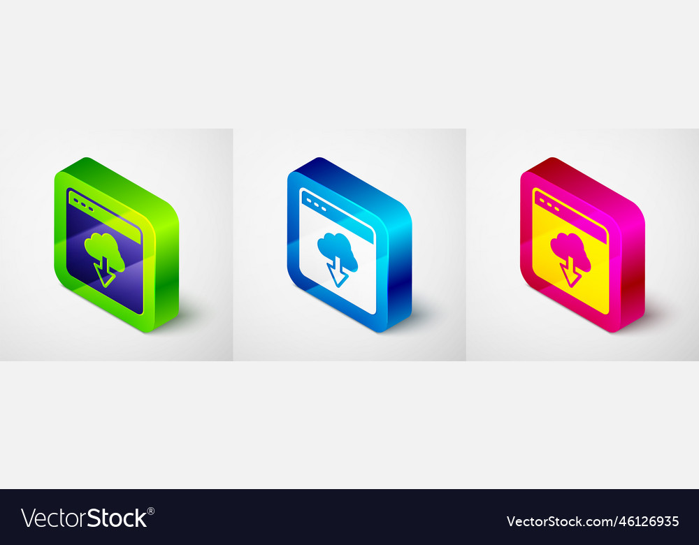Isometric cloud technology data transfer Vector Image