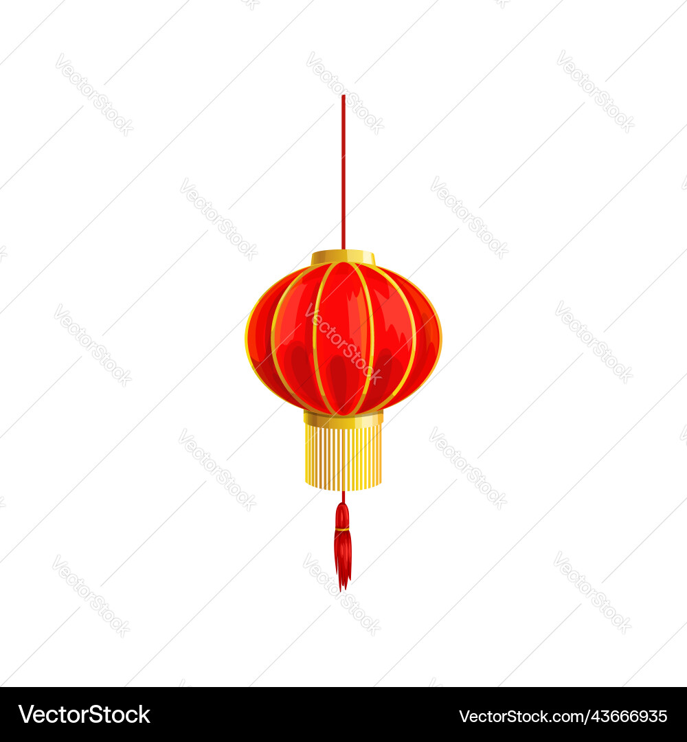 Oriental lantern round shape paper lamp isolated Vector Image