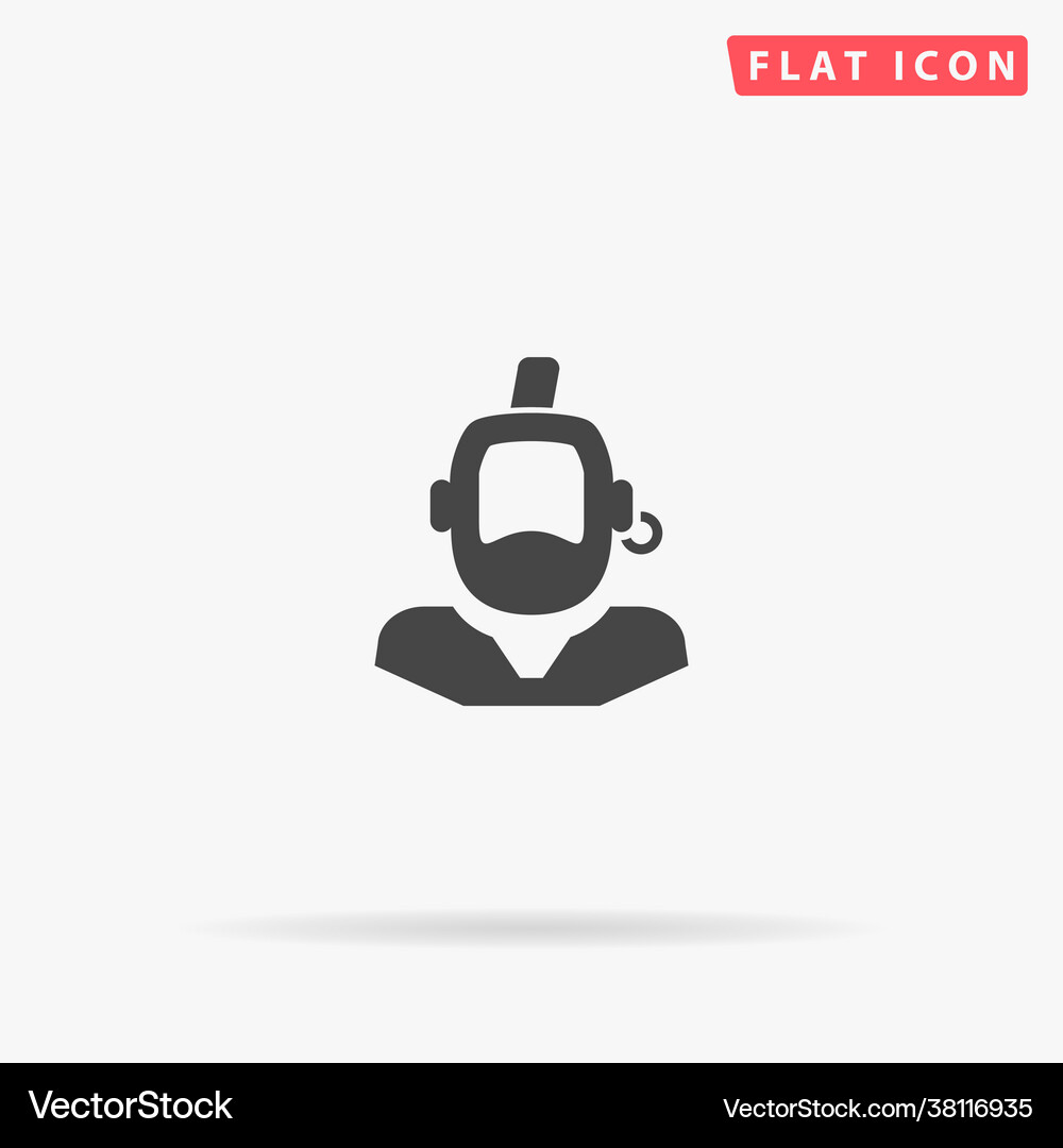 Punk freak flat icon hand drawn style design Vector Image