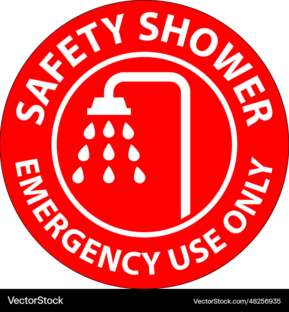 Safety shower sign - emergency use Royalty Free Vector Image