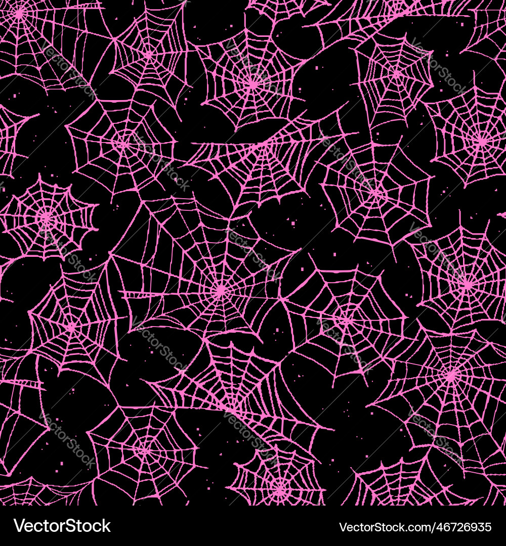 Seamless pattern of pink stylized cobwebs Vector Image