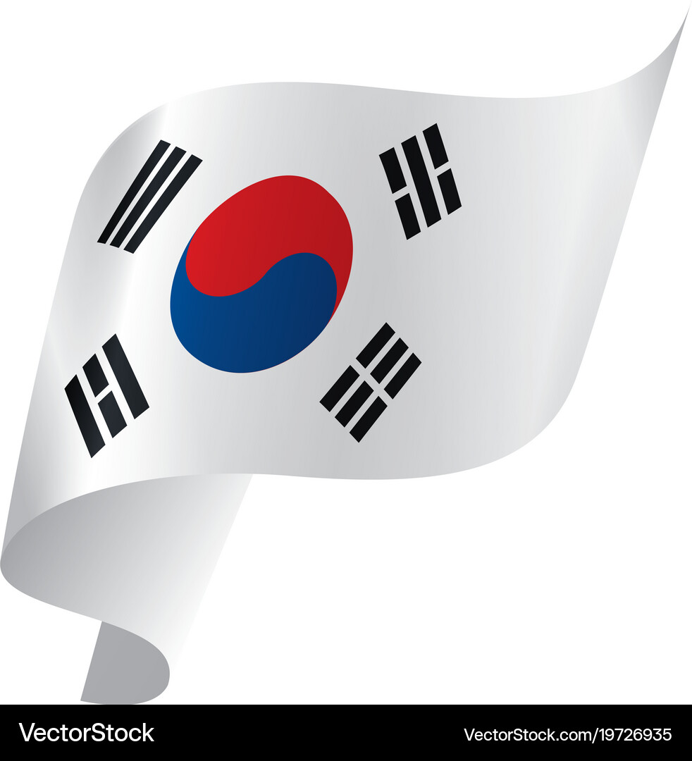 South korean flag Royalty Free Vector Image - VectorStock