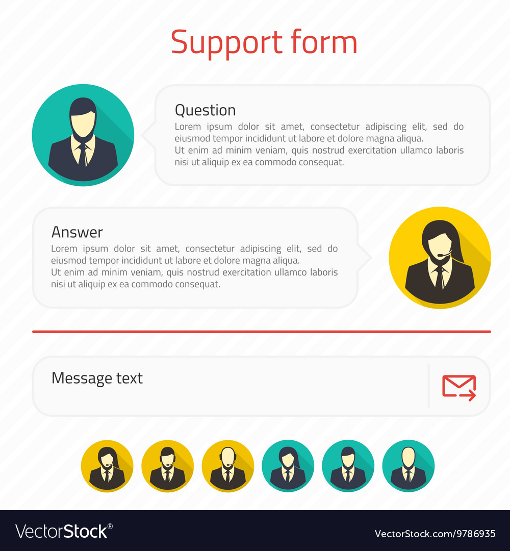 Support form Royalty Free Vector Image - VectorStock