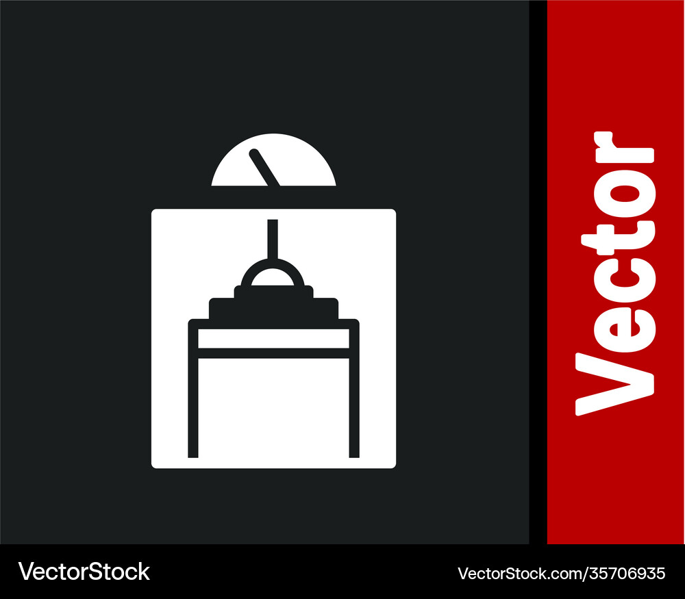 White lift icon isolated on black background Vector Image