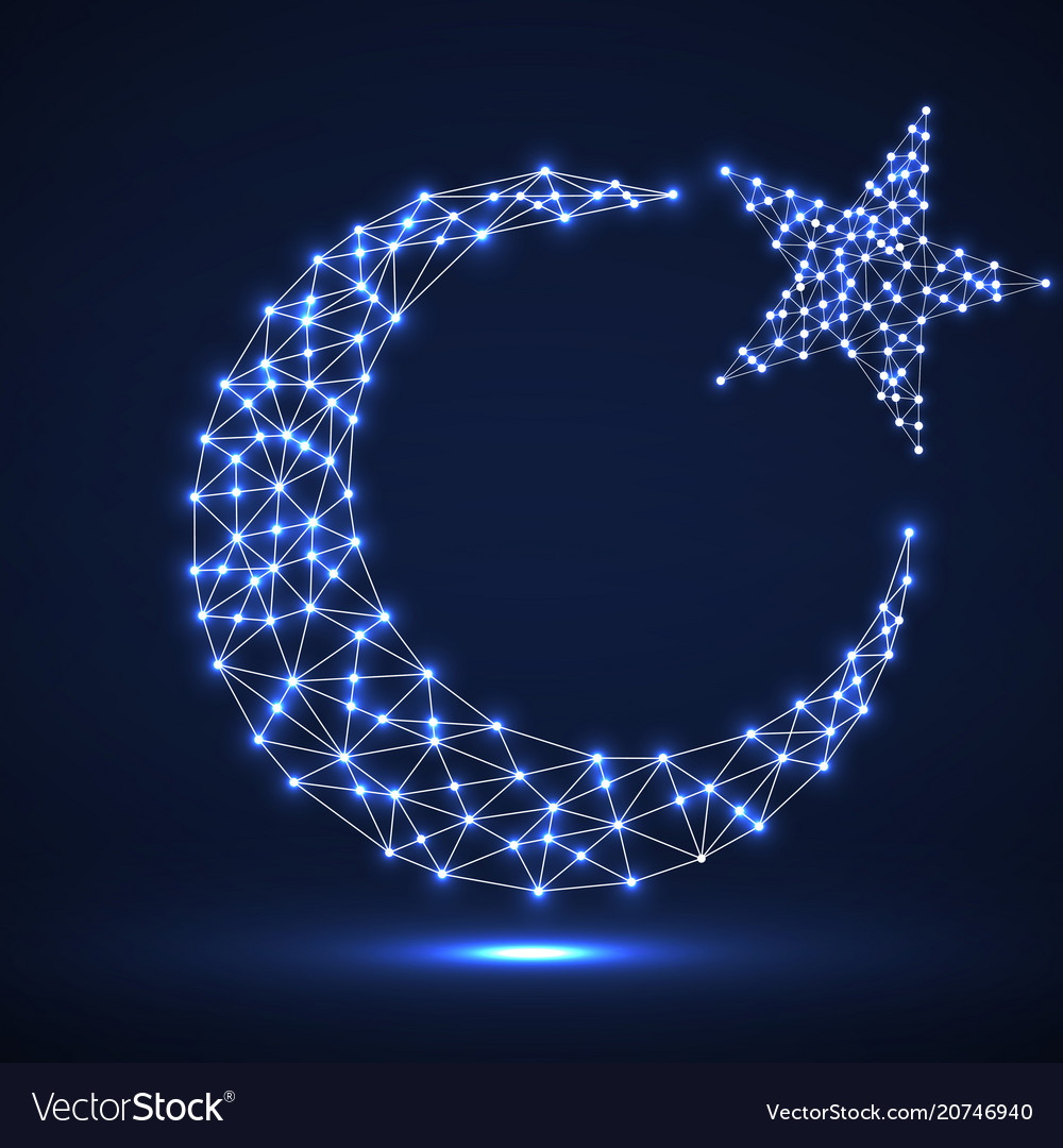 Abstract Crescent Moon And Star Royalty Free Vector Image