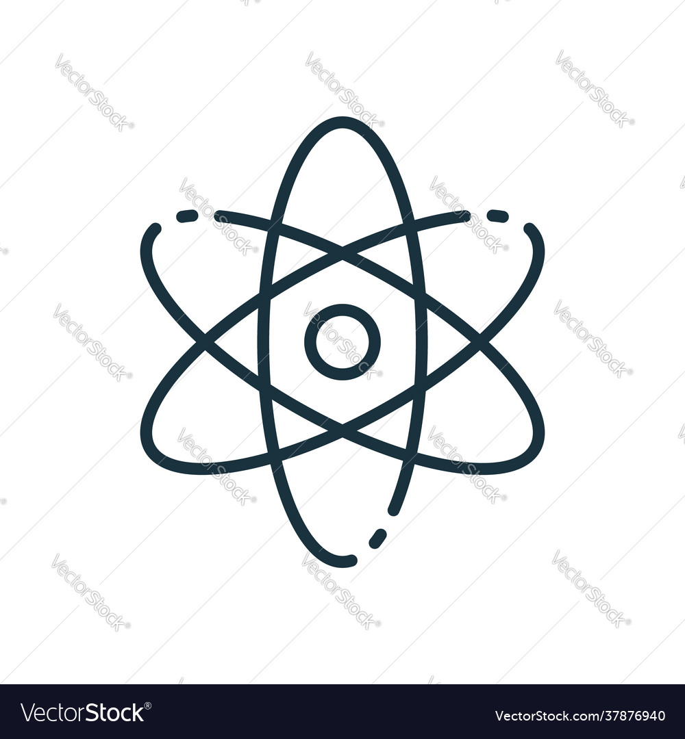 Atom line icon scientific symbol Royalty Free Vector Image