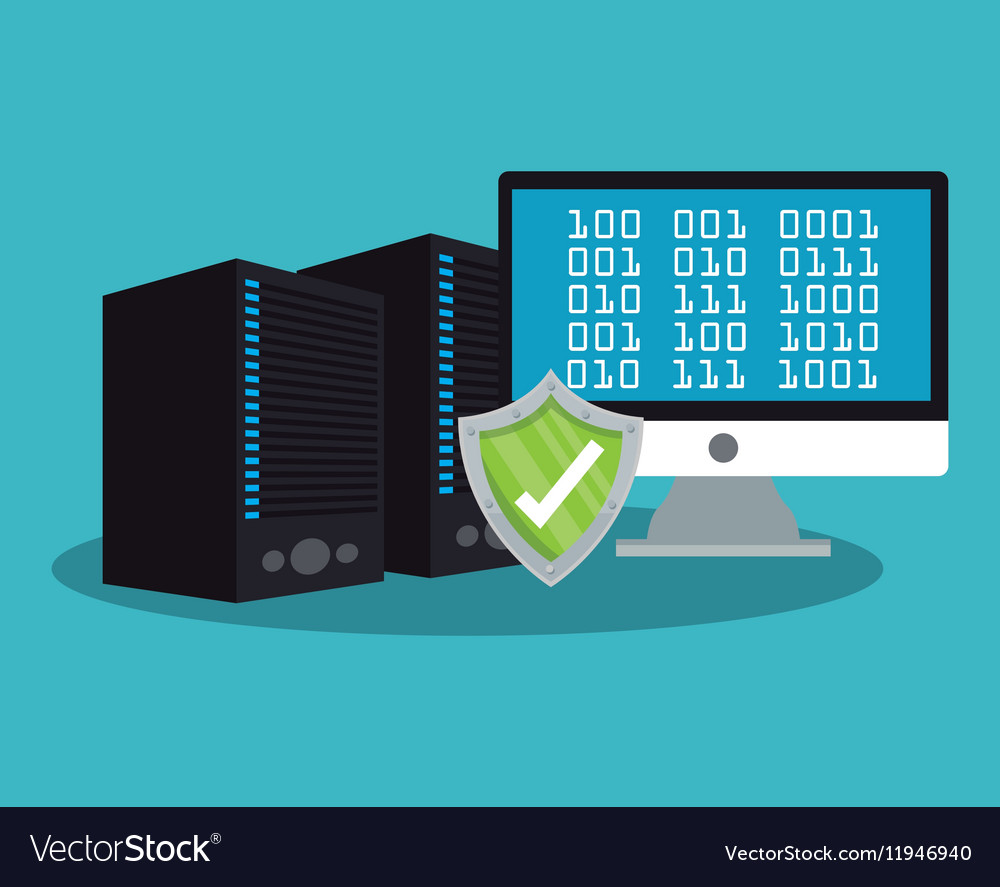 Computer and security system design Royalty Free Vector