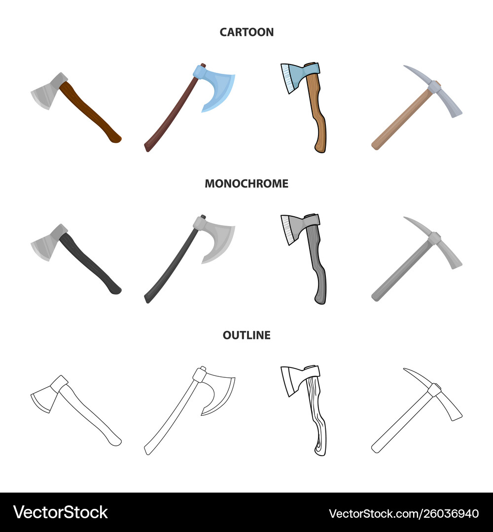 Design ax and hammer sign set Royalty Free Vector Image