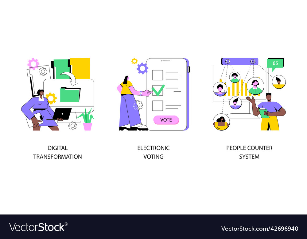 Digitalization abstract concept Royalty Free Vector Image