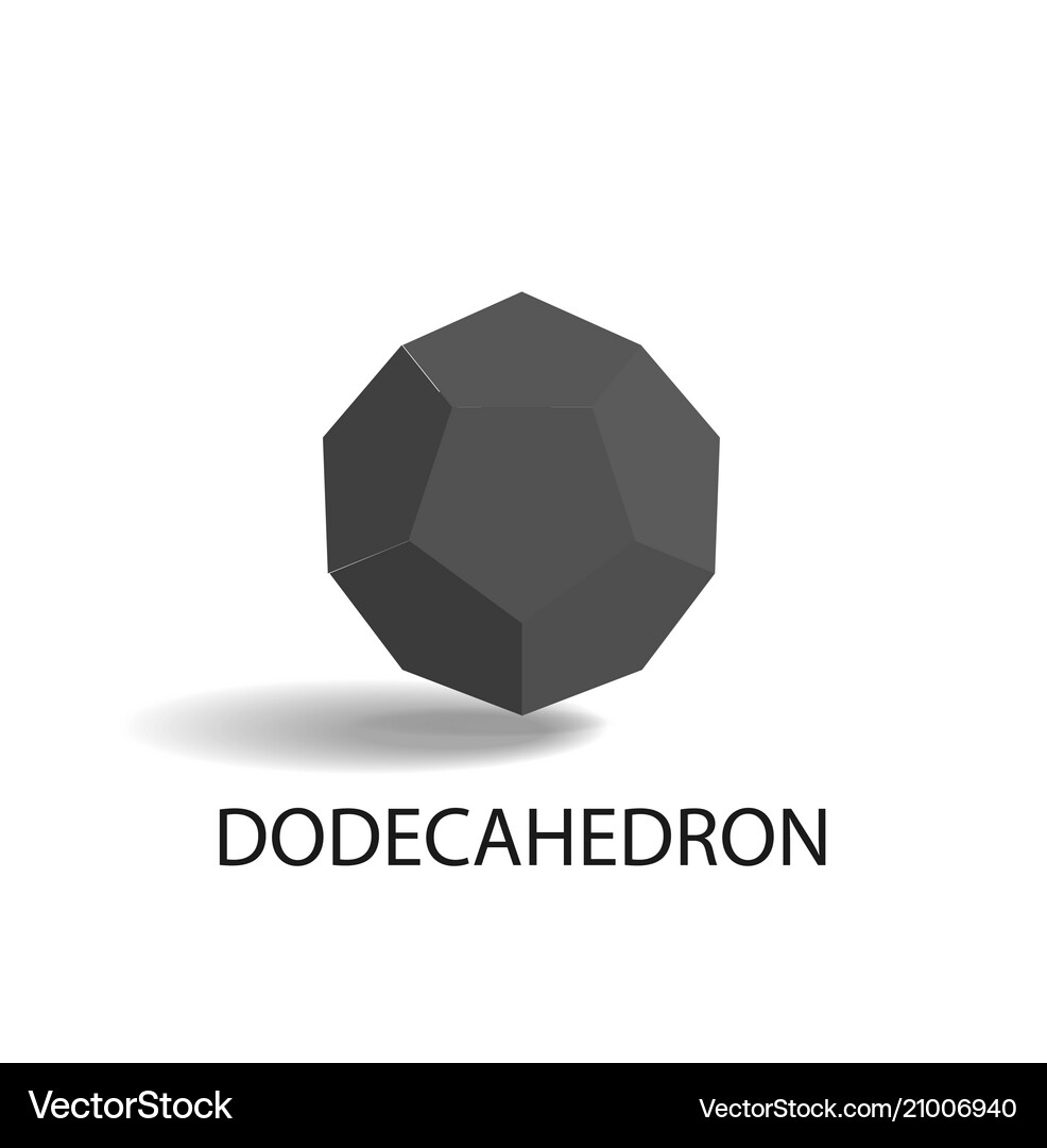 Dodecahedron complicated black geometric figure Vector Image