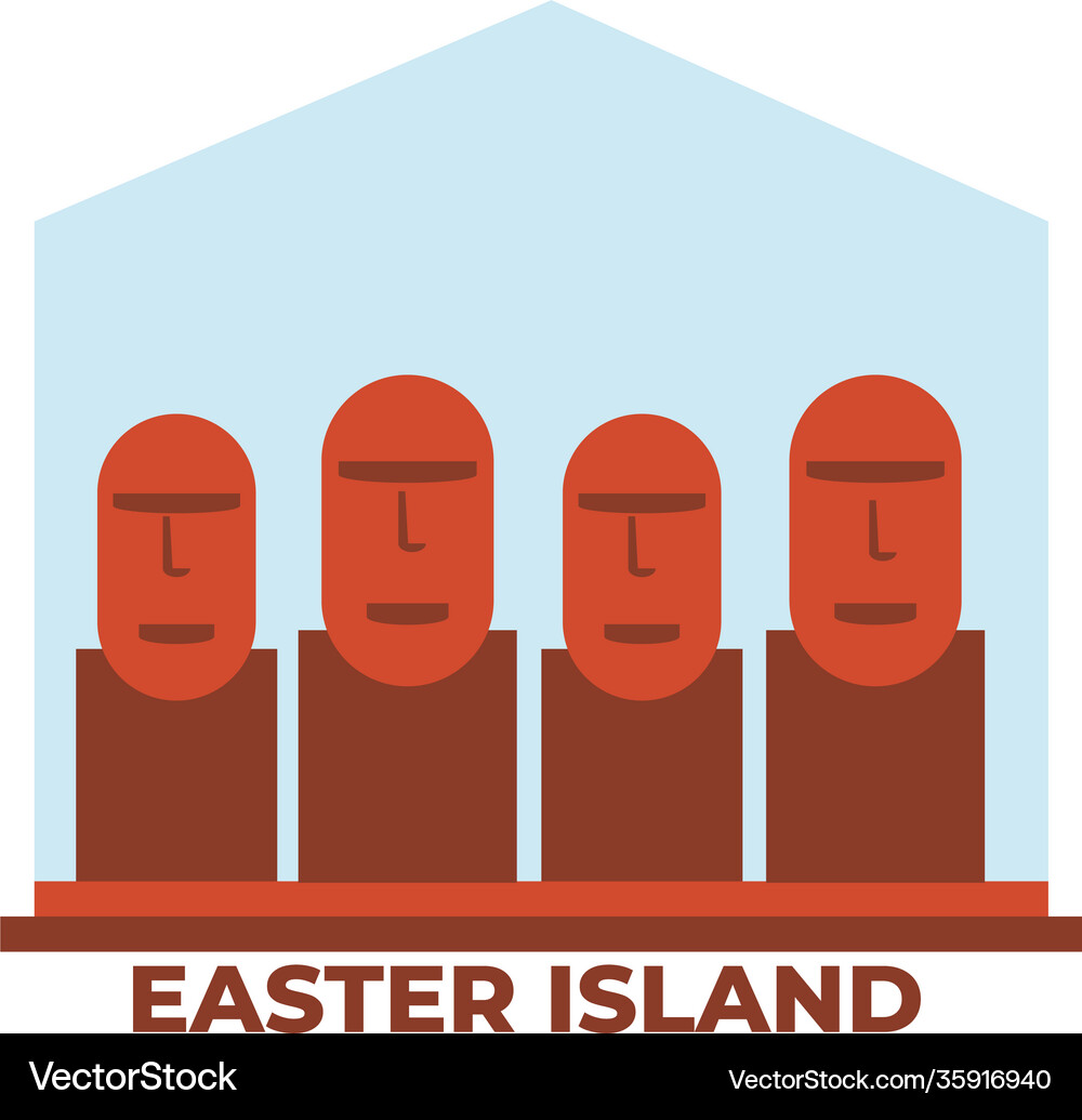 Easter island city stamp design Royalty Free Vector Image
