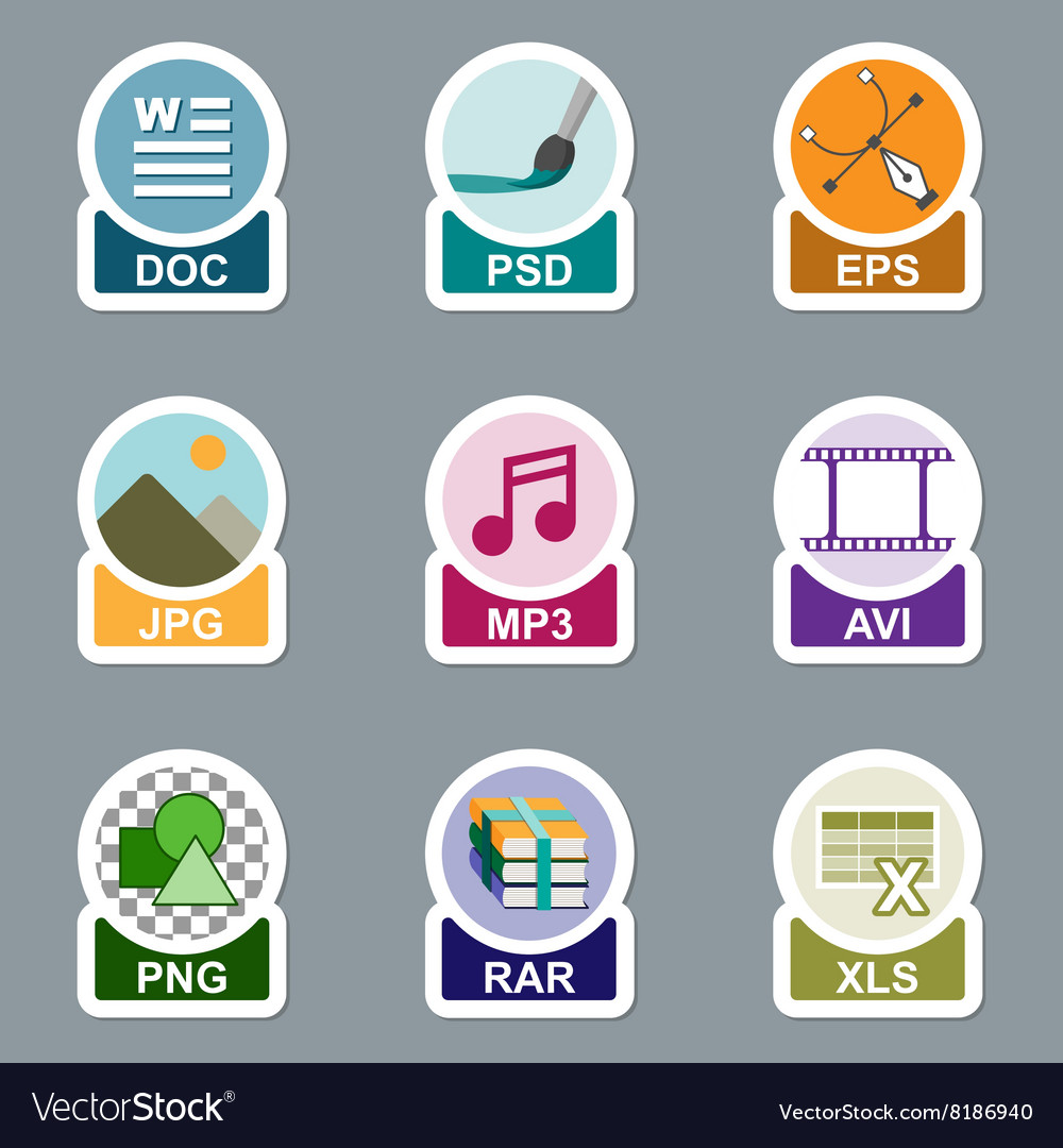 File Extension Icons Royalty Free Vector Image