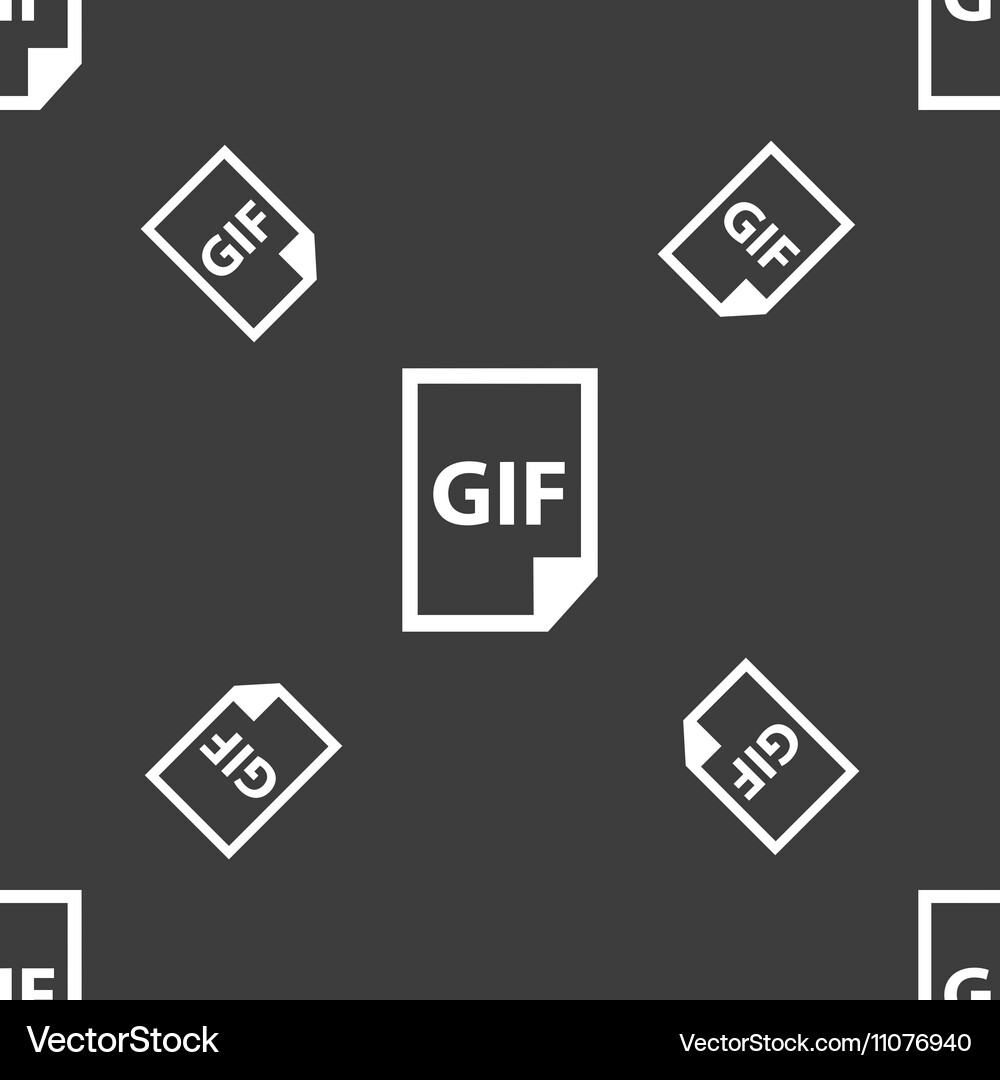 File gif icon sign seamless pattern on a gray Vector Image