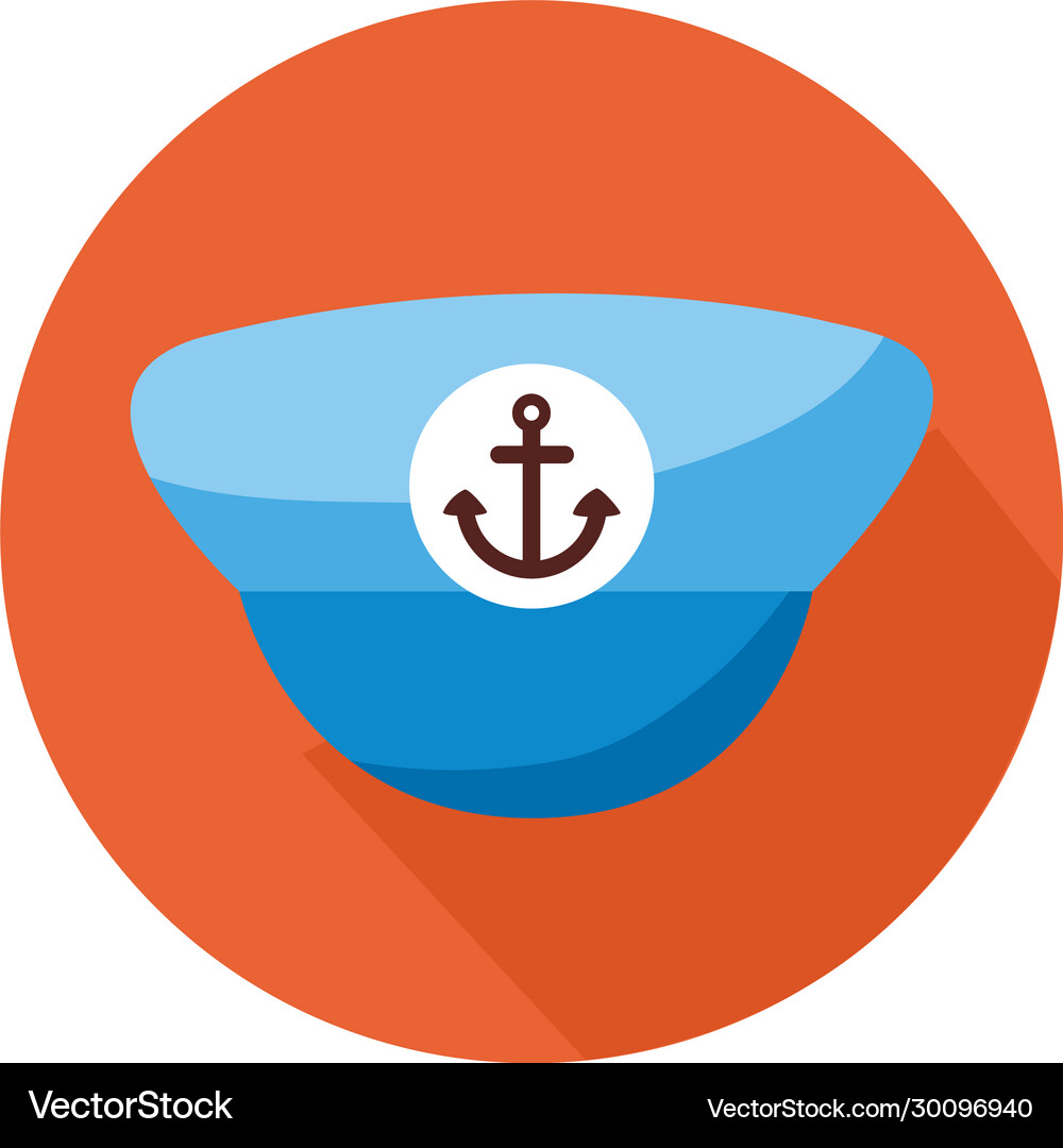Marine sailor hat block style icon Royalty Free Vector Image