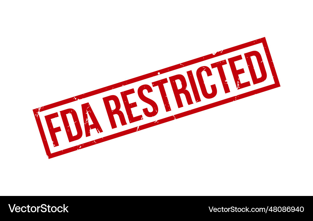 Red fda restricted rubber stamp seal Royalty Free Vector