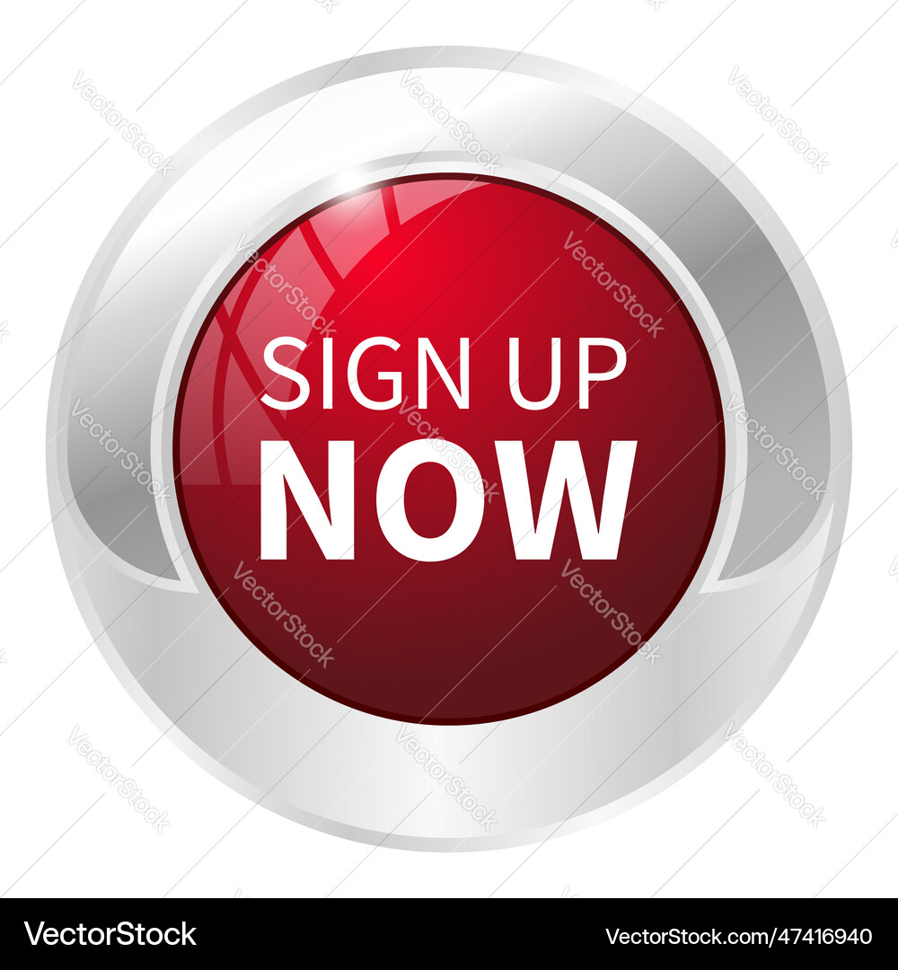 Sign up now up button up icon emblem Royalty Free Vector