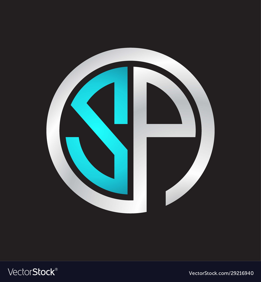 Sp initial logo linked circle monogram Royalty Free Vector