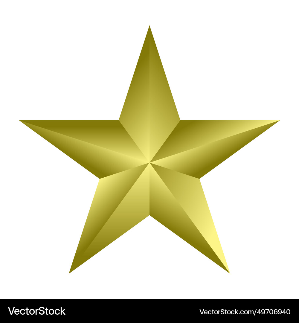 Star in gradient isolated shiny fashionable Vector Image