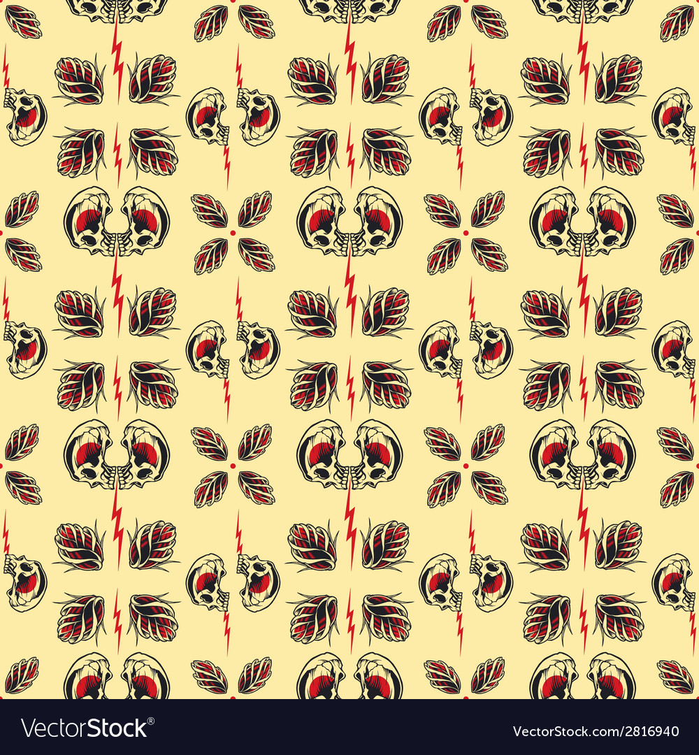 Tattoo seamless pattern Royalty Free Vector Image