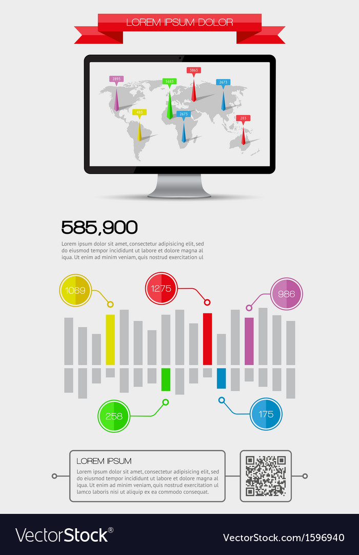 Ui infographics and web elements Royalty Free Vector Image