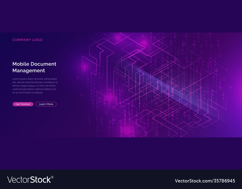 Big data waterfall streams digital binary code Vector Image