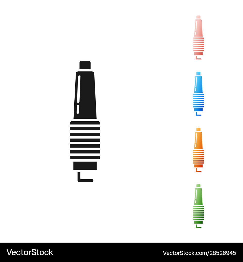 Black car spark plug icon isolated on white Vector Image