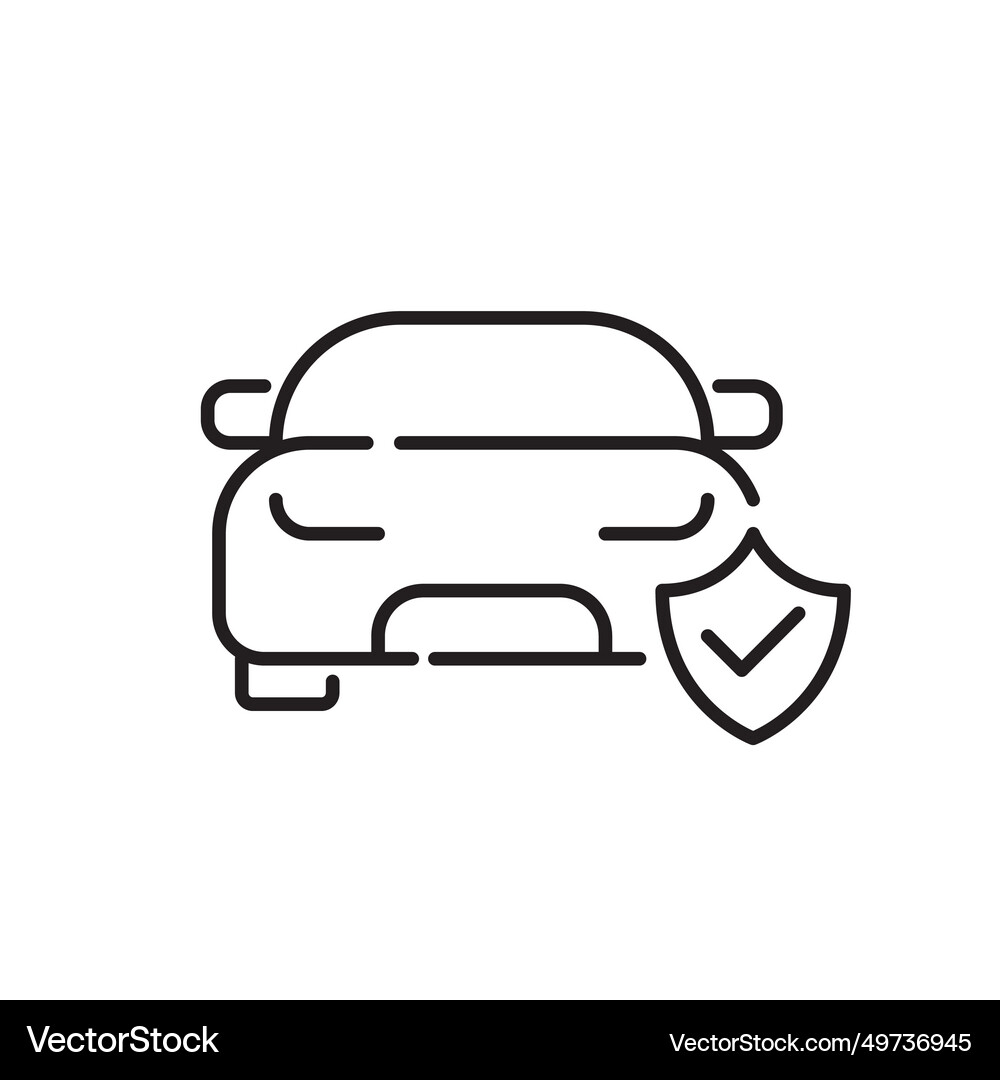 Car insurance protection shield check mark and Vector Image