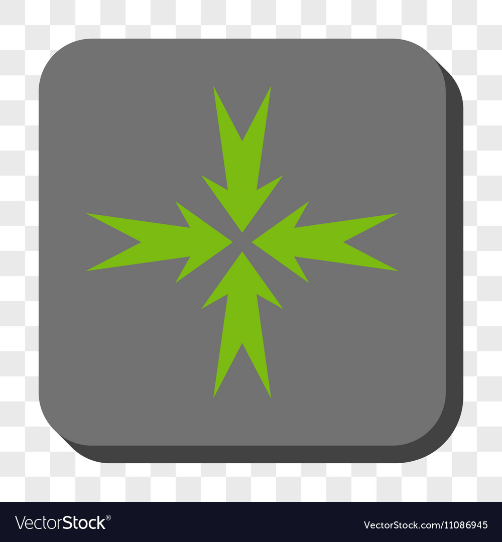 Compression arrows rounded square button Vector Image