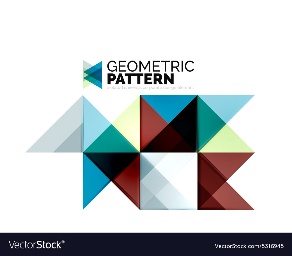 Geometric triangle mosaic pattern element isolated