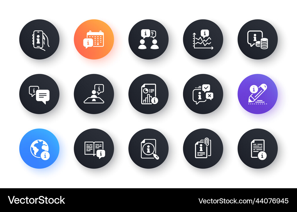 Info center icons reception information journey Vector Image