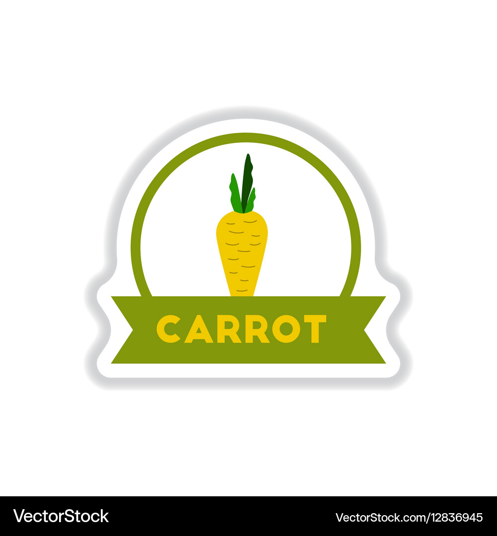 Label icon on design sticker collection carrot Vector Image